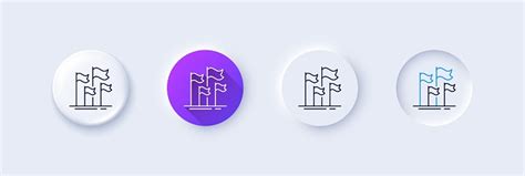 플래그 라인 아이콘입니다 목표 성공 표시입니다 선 아이콘 벡터 3차원 형태에 대한 스톡 벡터 아트 및 기타 이미지 3차원 형태 고급 그라데이션 Istock