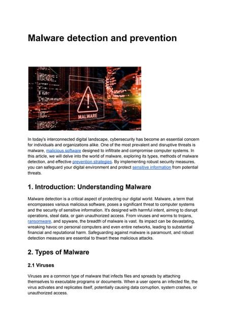 Malware Detection And Prevention Pdf