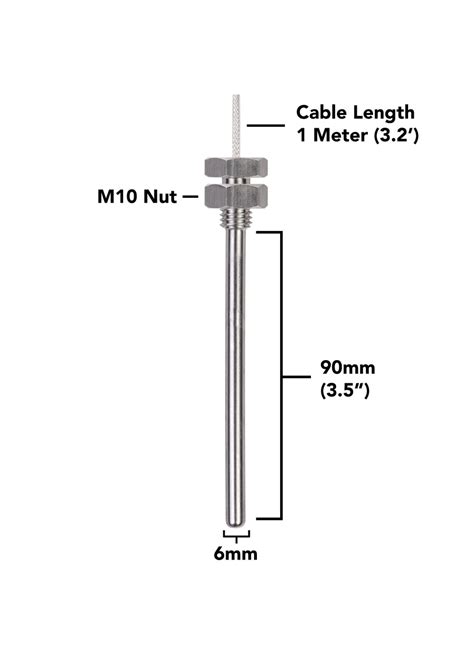 Atlas Scientific Threaded Pt 1000 Temperature Probe Sensors And Probes