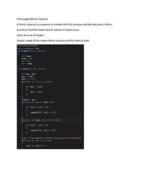 Find Longest Bitonic Subarray Pdf