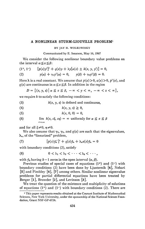 Pdf Nonlinear Sturm Liouville Problems