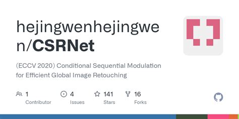 github hejingwenhejingwen csrnet eccv 2020 conditional sequential