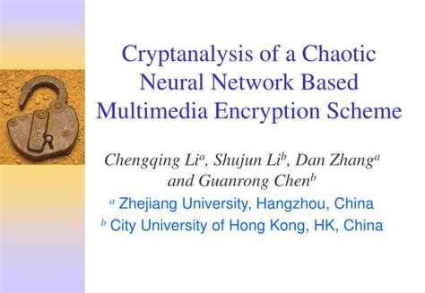Ppt Cryptanalysis Of A Chaotic Neural Network Based Multimedia