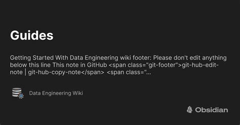 Guides Data Engineering Wiki
