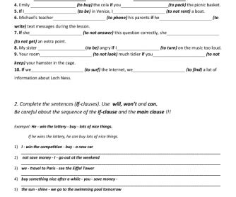 If Clauses Type Conditional Clauses Type