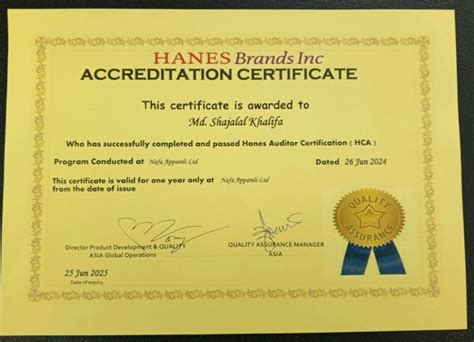 This Our Achievement Hca Certificate From Hanes Shajalal Khalifa