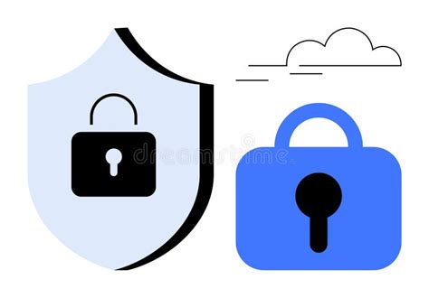 Security Protection And Cloud Storage Symbolizing Data Safety Stock Vector Illustration Of