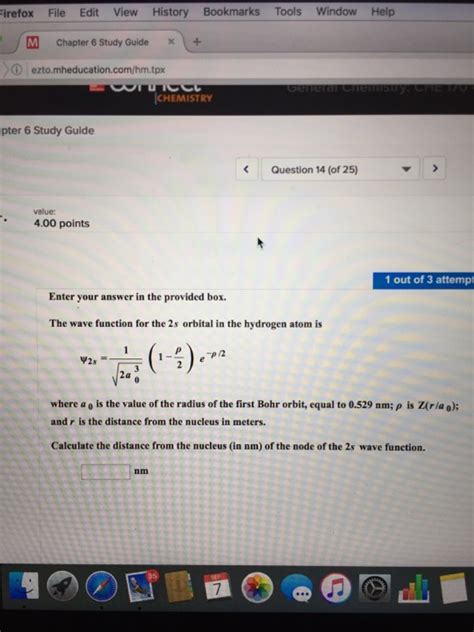 Solved The Wave Function For The 2s Orbital In The Hydrogen