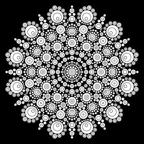 Dot Mandala Coloring Page For Relaxation And Meditation Aboriginal