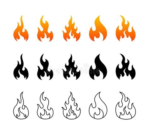 Red Fire Symbol And Flame For Logo Stock Illustration Illustration Of Element Light