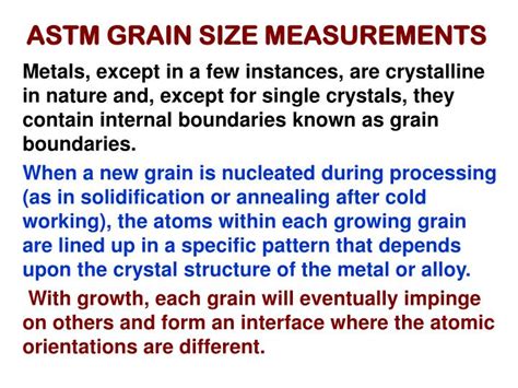PPT ASTM GRAIN SIZE MEASUREMENTS PowerPoint Presentation Free Download ID