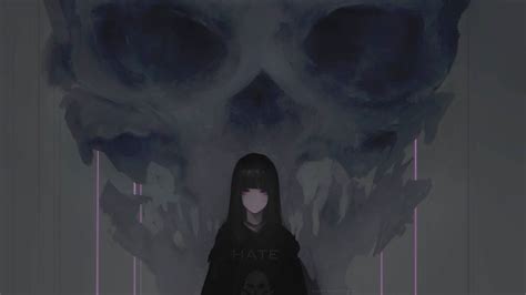 Anime Girl Purple And Black Wallpapers Wallpaper Cave