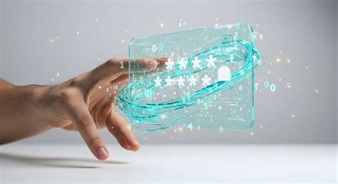 Hand Touching Secure Digital Password Interface With Futuristic Design