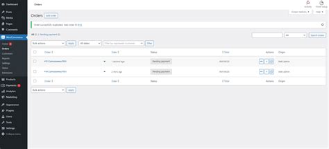 Clone Duplicate Orders For Woocommerce Wordpress Plugin