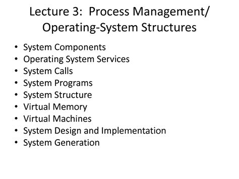 Solution Process Management Class Lectures195563884 Lecture 3 Process Management Operating