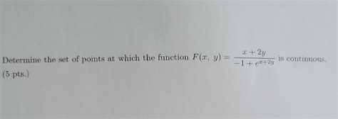 Solved Determine The Set Of Points At Which The Function Chegg
