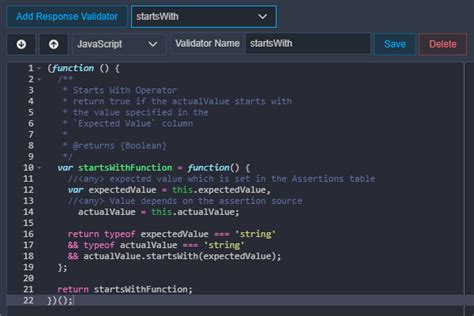 custom response validator or operator vrest ng documentation
