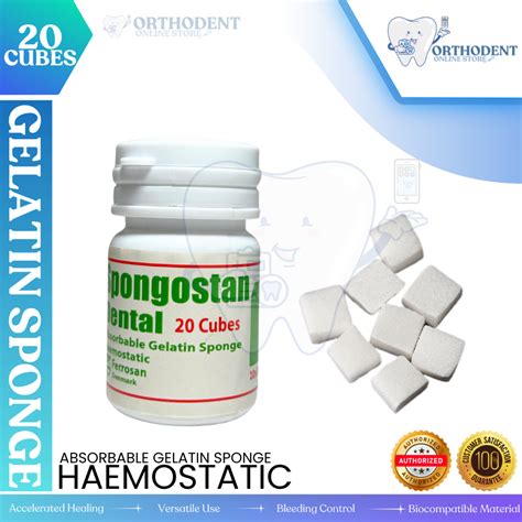 Dental Gel Foam Absorbable Hemostatic Sponge 20 Cubes For Bleeding