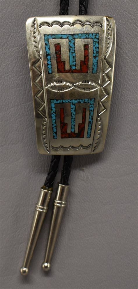 Native American Navajo Silver Bolo Signed With Logo