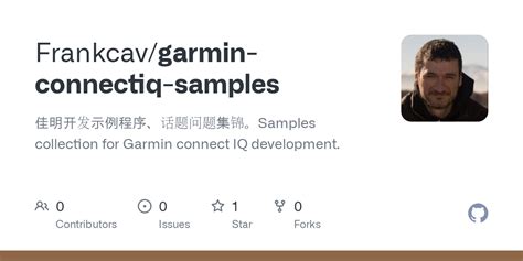 GitHub Frankcav garmin connectiq samples 佳明开发示例程序话题问题集锦Samples collection for Garmin