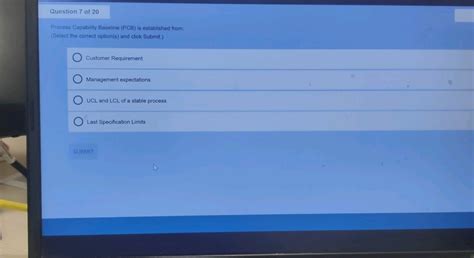 Question 7 Of 20 Process Capability Baseline Pcb Is Established From