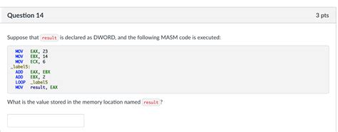 Solved Suppose That Is Declared As Dword And The Following
