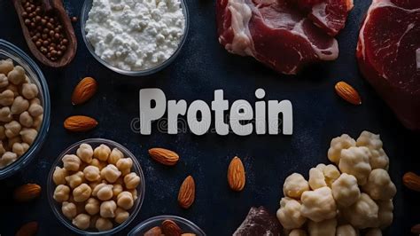 Diverse Protein Sources Meat Dairy Nuts And Legumes Displayed On