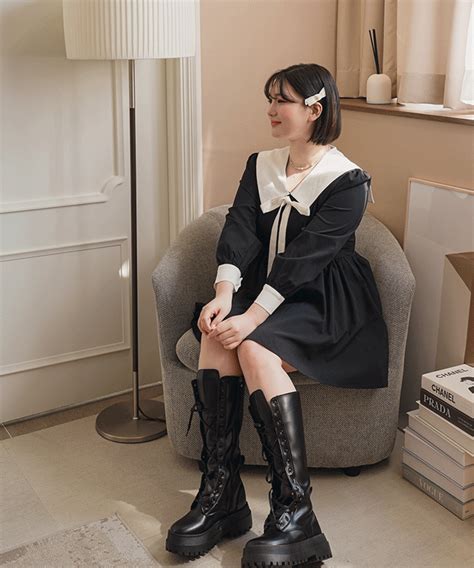 무배 Made블랙카라리본 미니원피스 봄하객룩빅사이즈결혼식신학기출근룩 미니 코코앤유사업자명주대경이노베이션