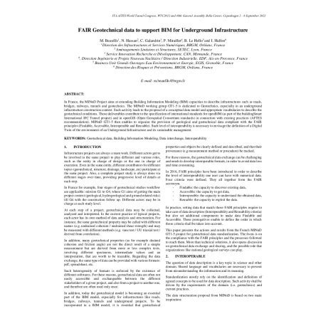 FAIR Geotechnical Data To Support BIM For Underground Infrastructure ITA Library