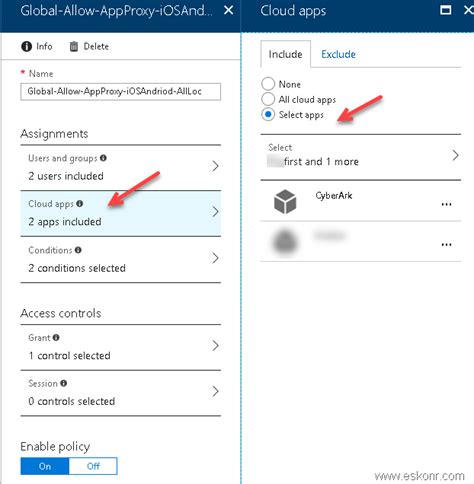 restrict azure app proxy applications accessed via intune managed