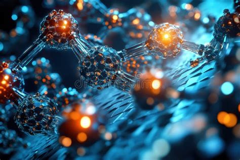 Molecular Structure Illuminated In Vivid Colors With Glowing