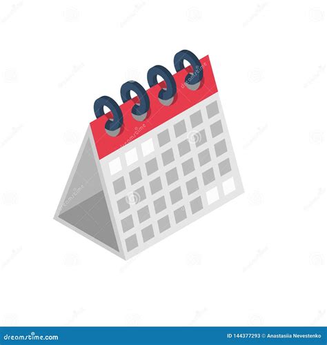 Calendar Isometric Icon Stock Vector Illustration Of Operation 144377293