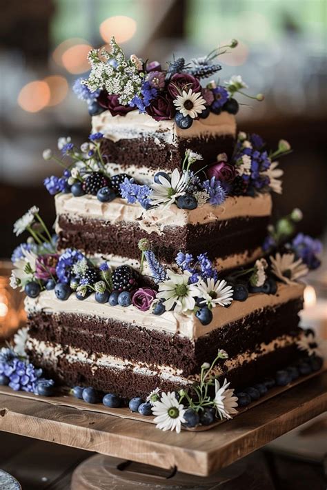 35 Creative Naked Wedding Cake Ideas You Will Love Chocolate Naked
