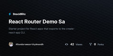 react router demo sa stackblitz