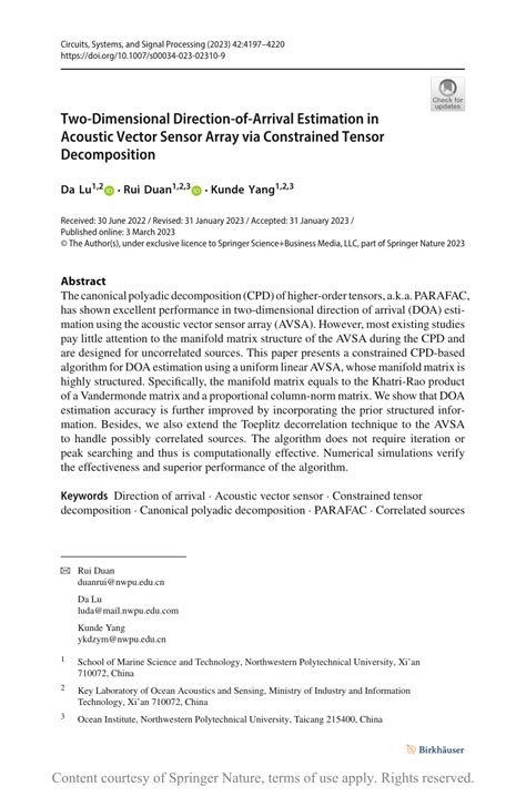 Two Dimensional Direction Of Arrival Estimation In Acoustic Vector