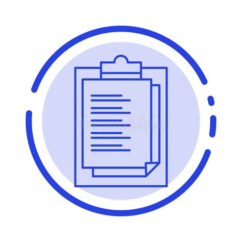 Notepad Report Card Result Presentation Blue Dotted Line Line Icon Stock Vector