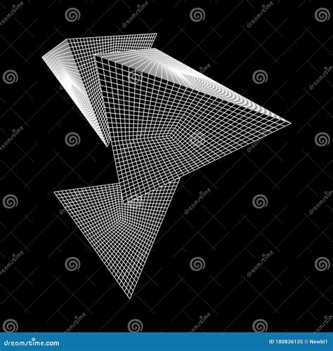 Pyramid Molecular Grid 3d Technology Style Vector Illustration Connection Structure For