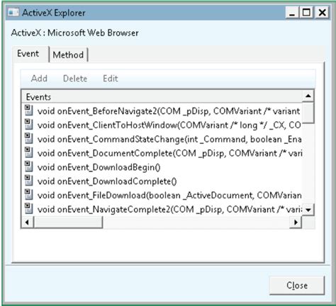 Microsoft Dynamics AX ActiveX Methods