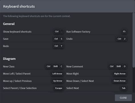 keyboard shortcuts intent architect