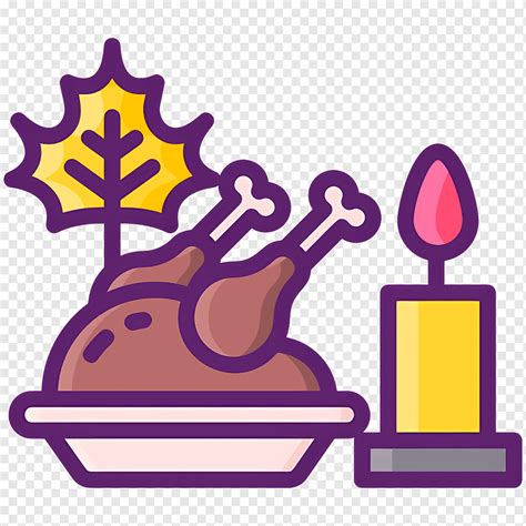 추수감사절 저녁 추수감사절을 위한 촛불을 곁들인 구운 칠면조 Png Pngwing