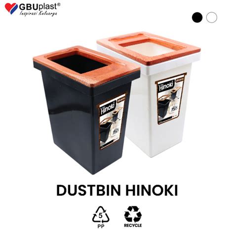 Gbuplast Hinoki Tempat Sampah Plastik Dengan Tutup Dustbin Alat Kebersihan Db 001h Lazada