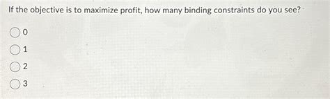 solved if the objective is to maximize profit how many