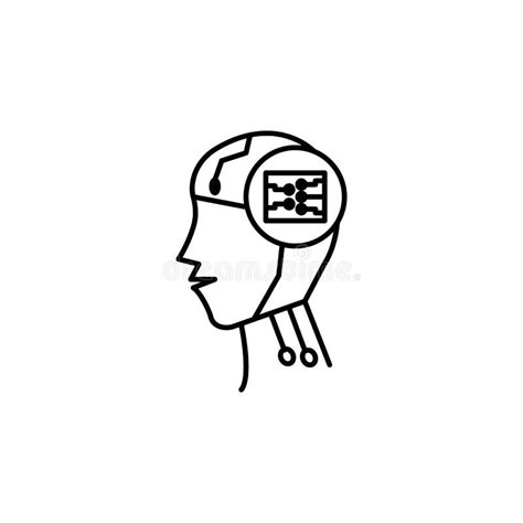 Robot Smart Brain Concept Line Icon Simple Element Illustration Robot Smart Brain Concept