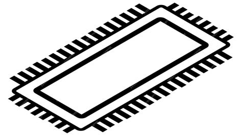 Premium Vector Silhouette Of Simple Isometric Schematic Chip Or Component For Microcircuits