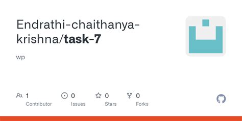 Github Endrathi Chaithanya Krishnatask 7 Wp