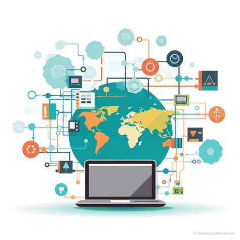 Internet Network Communication Web Technology Computer Icon Vector Online Website Design