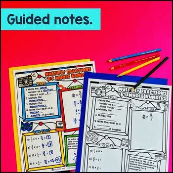 Multiplying Fractions By Whole Numbers Guided Notes W Doodles Mixed Numbers