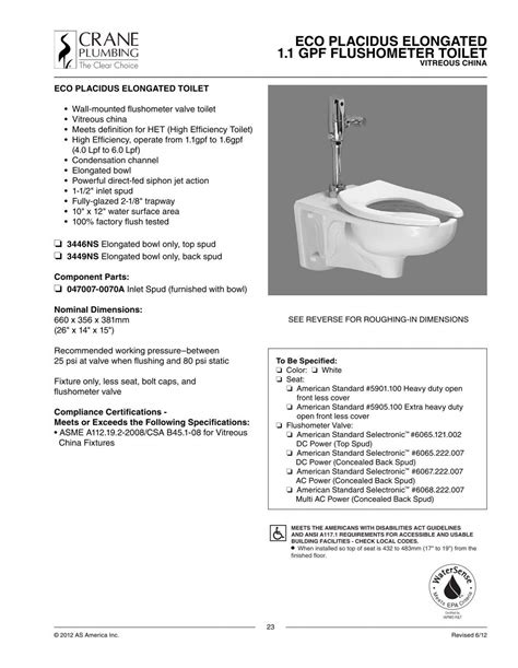 Spec Sheet Crane Plumbing