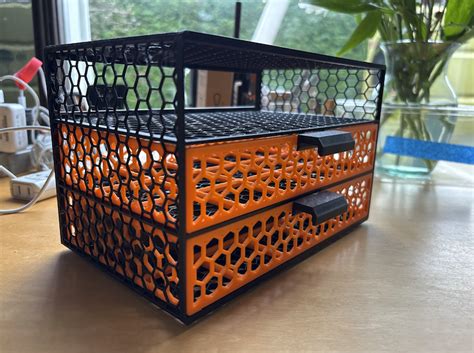 Gridfinity Modular Drawer System And Case With Honeycomb Walls By 駄目g