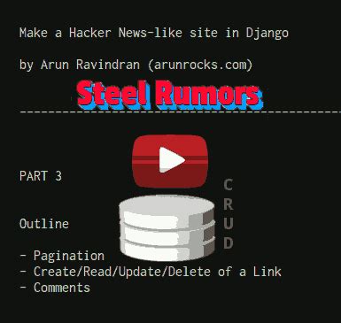 Building A Hacker News Clone In Django Part Comments And CRUD Arunrocks